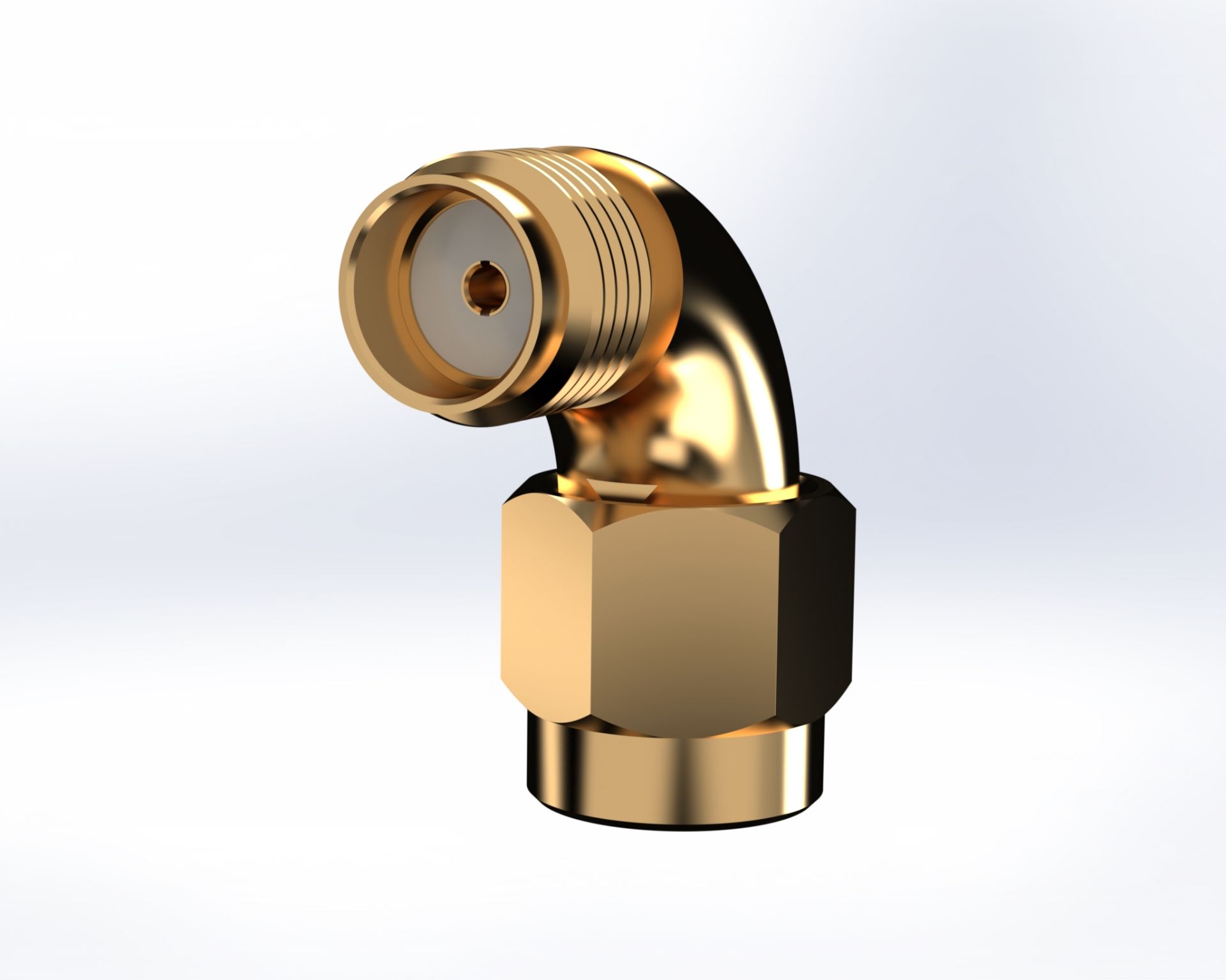 Radius Right Angle SMA Male to SMA Female Connector | 5490 | Amphenol CDI